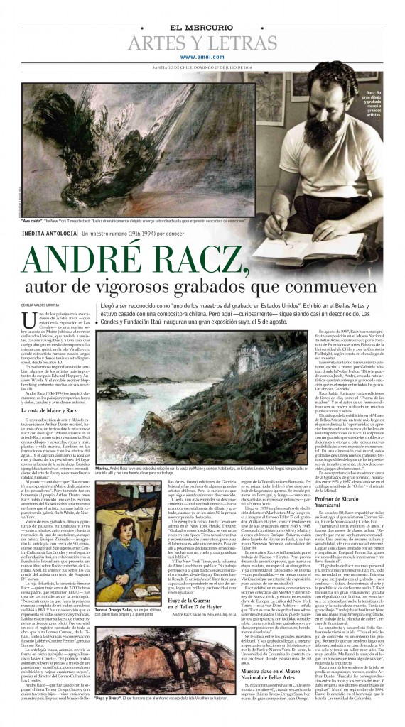 André Racz, autor de vigorosos grabados que conmueven – ArtePopular